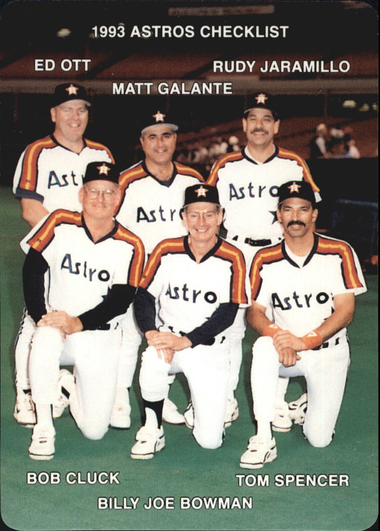1993 Astros Mother's #28 Checklist/Coaches/Ed Ott/Bob Cluck/Matt ...
