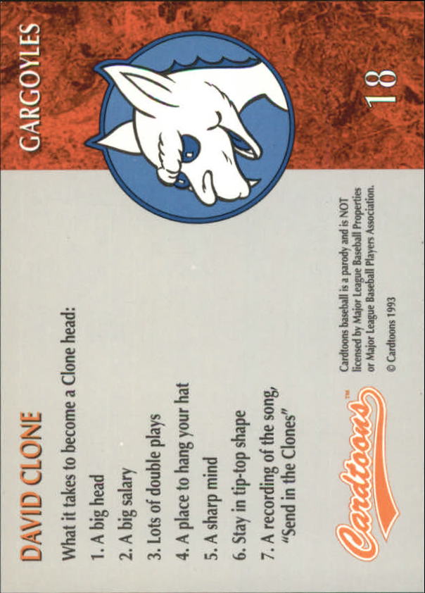 1993-95 Cardtoons #18 David Clone - NM-MT