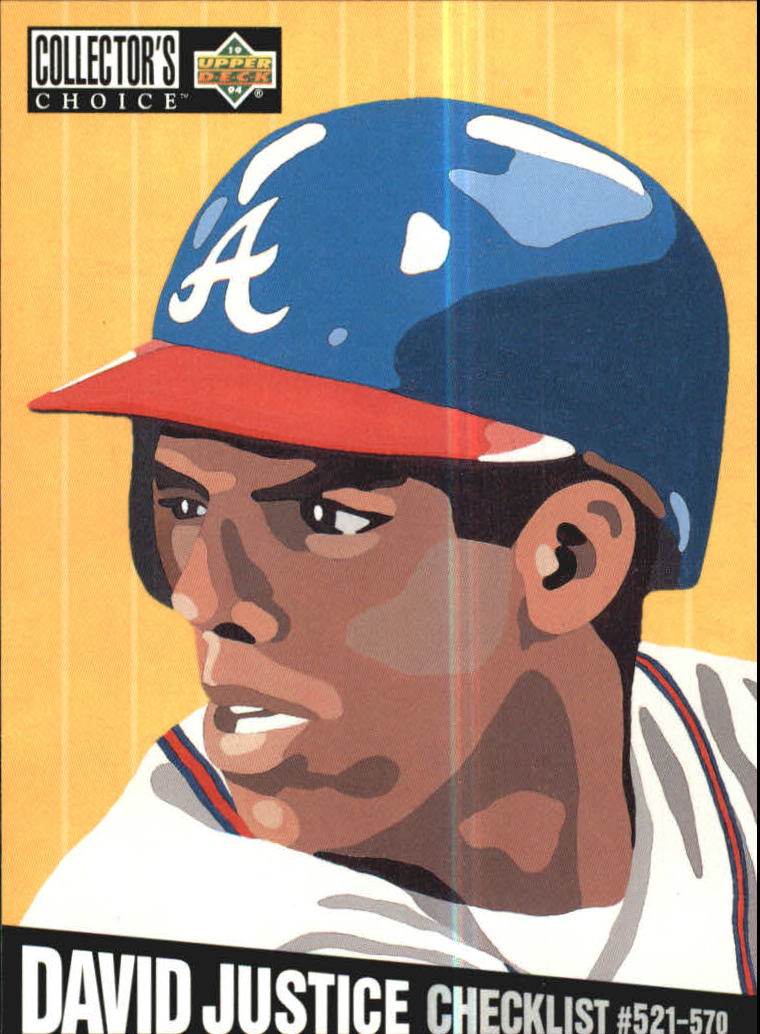 1994 Collector's Choice #325 David Justice CL - NM-MT