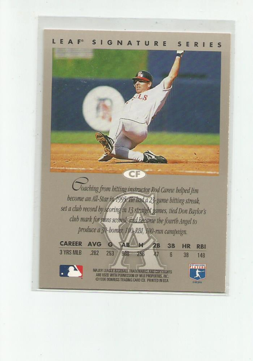 1996 Leaf Signature Autographs #62 Jim Edmonds - NM-MT - Big Mac ...