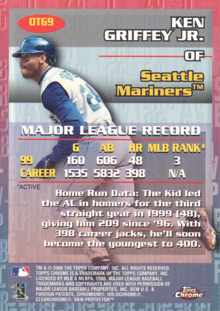 2000 Topps Chrome Own the Game #OTG9 Ken Griffey Jr. - NM-MT ...