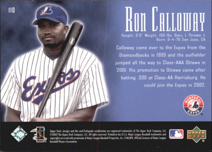 2002 UD Piece of History #110P Ron Calloway 21CP RC - NM-MT - Burbank ...