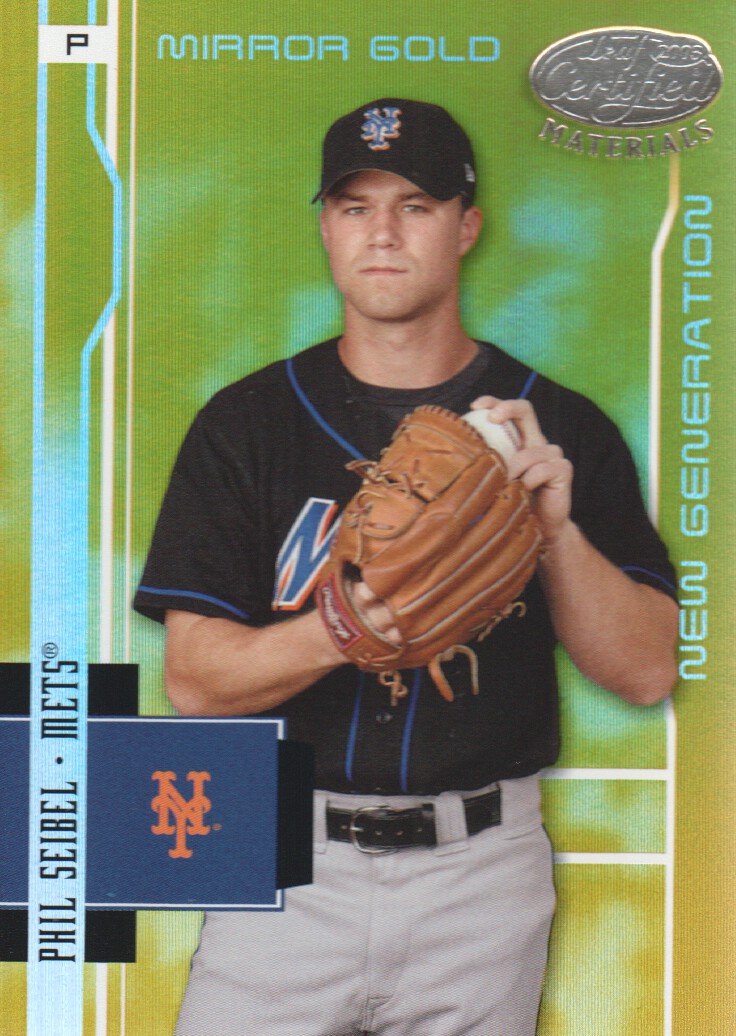 2003 Leaf Certified Materials Mirror Gold #223 Phil Seibel NG - #'d /25 ...