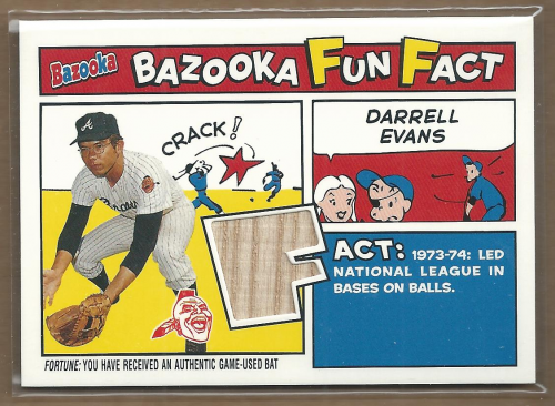 2005 Bazooka Fun Facts Relics #DE Darrell Evans Bat E - Bat - NM-MT ...