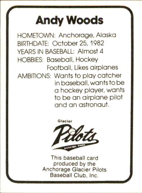 1986 Anchorage Glacier Pilots Team Issue #42 Andy Woods/(4-year-old boy ...