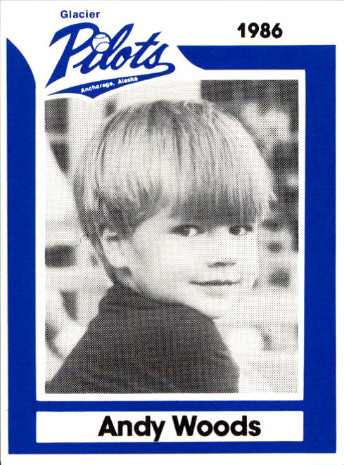 1986 Anchorage Glacier Pilots Team Issue #42 Andy Woods/(4-year-old boy ...
