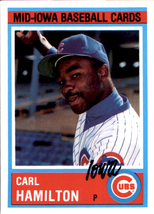 1987 Iowa Cubs Team Issue #1 Carl Hamilton - NM