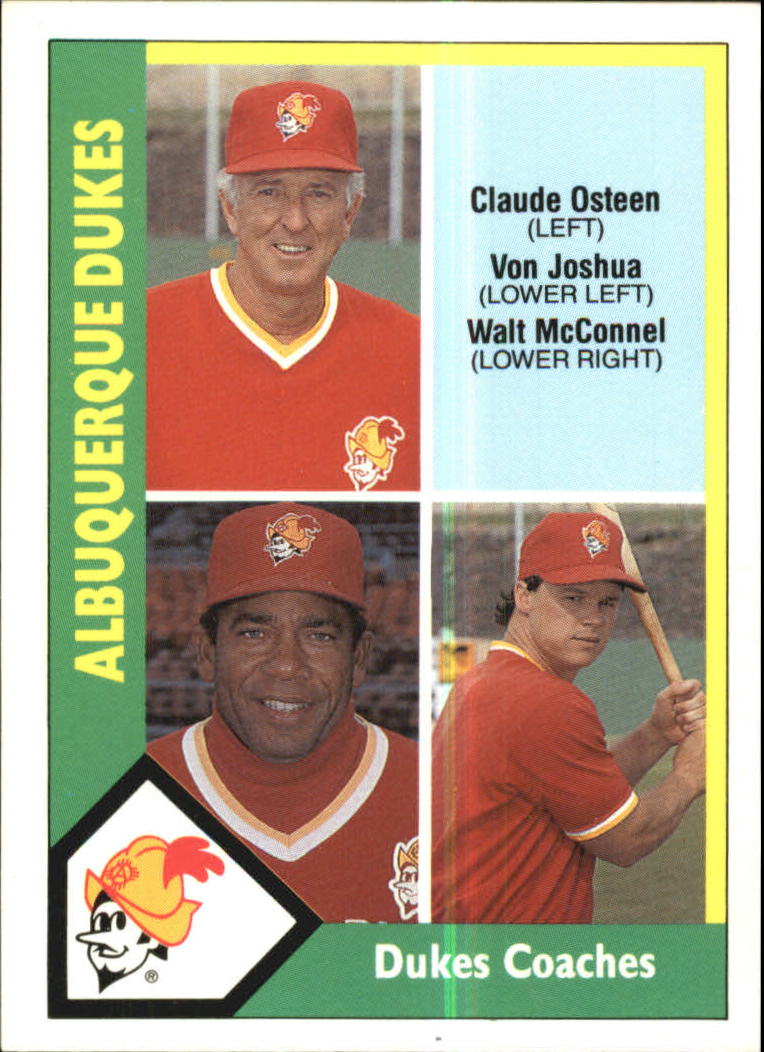 1990 Albuquerque Dukes CMC #28 Coaches/Claude Osteen/Von Joshua/Walt ...