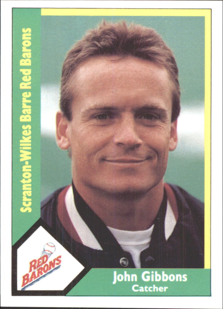 1990 Scranton Red Barons CMC #10 John Gibbons - NM-MT