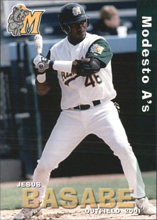 2001 Modesto A's Grandstand #4 Jesus Basabe - NM-MT