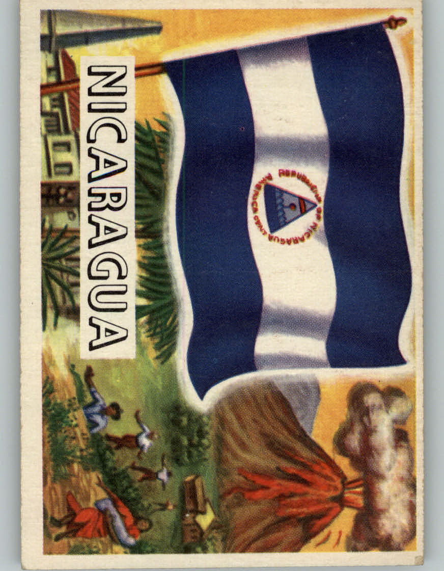 1956 Topps Flags of the World #45 Nicaragua - EX