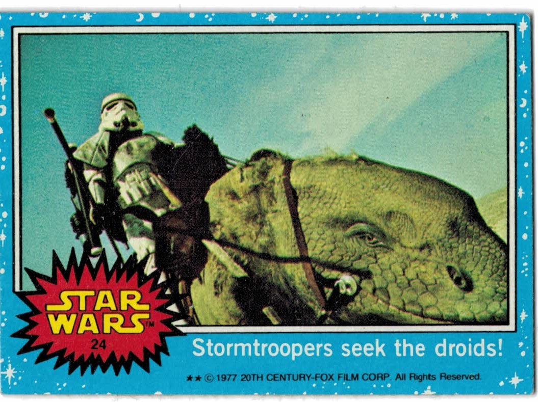 1977 Topps Star Wars #24 Stormtroopers seek the droids - EX