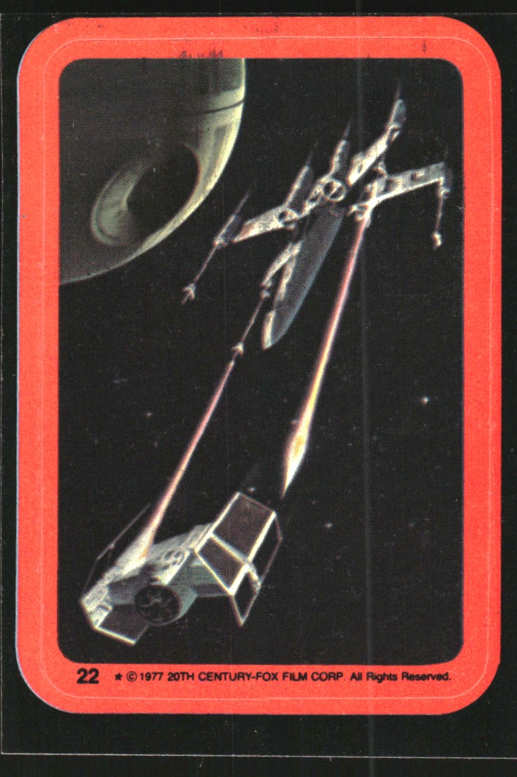 1977 Topps Star Wars Stickers #22 Spectacular Battle - EX