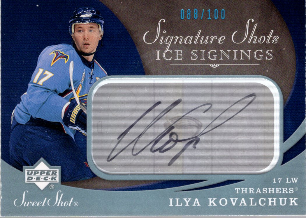 2007-08 Sweet Shot Signature Shots Ice Signings #SSRIK Ilya Kovalchuk ...