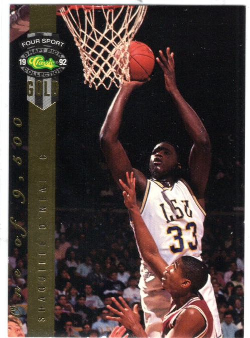 1992 Classic Four Sport Gold #1 Shaquille O'Neal - - #'d/9500 - NM-MT ...