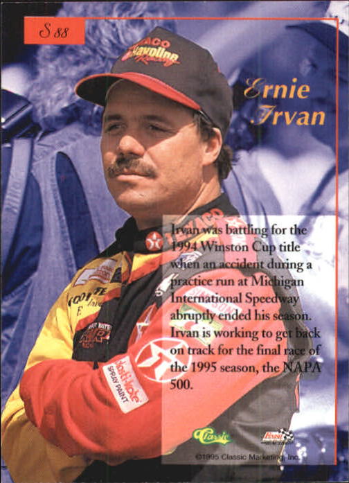 1995-96 Classic Five Sport Signings #88 Ernie Irvan - NM-MT