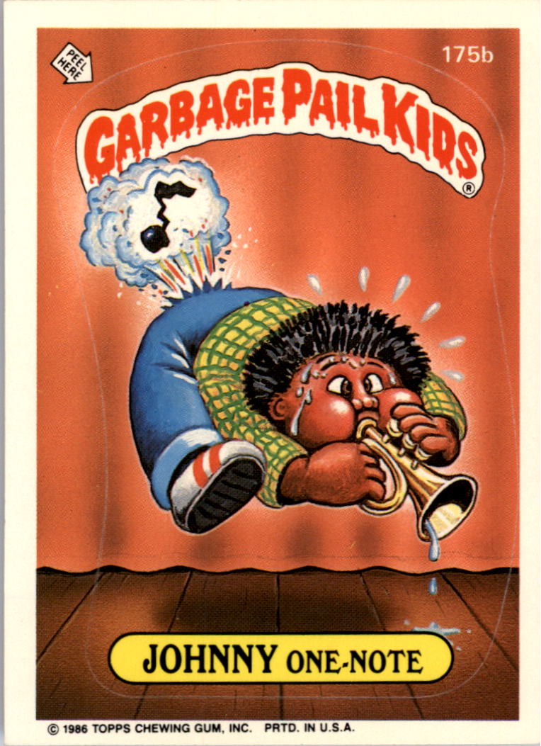 1986 Topps Garbage Pail Kids #175b Johnny One-Note - EX