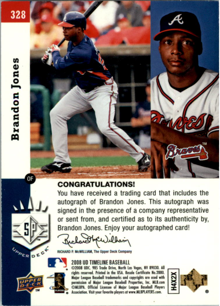 2008 Upper Deck Timeline '93 SP Autographs #328 Brandon Jones - Auto/93 ...