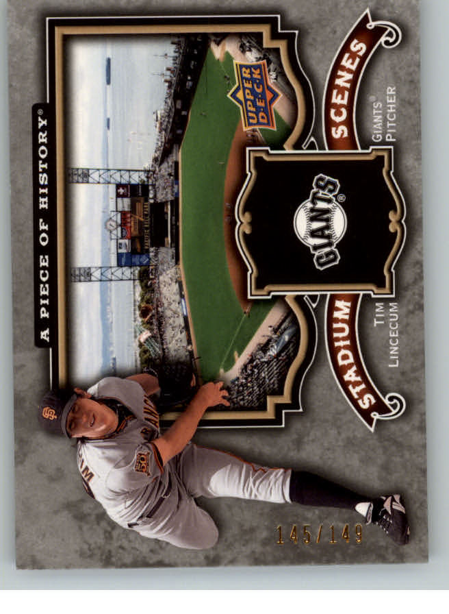 2009 UD A Piece of History Stadium Scenes Black #SSTL Tim Lincecum - #145/149 - NM-MT+