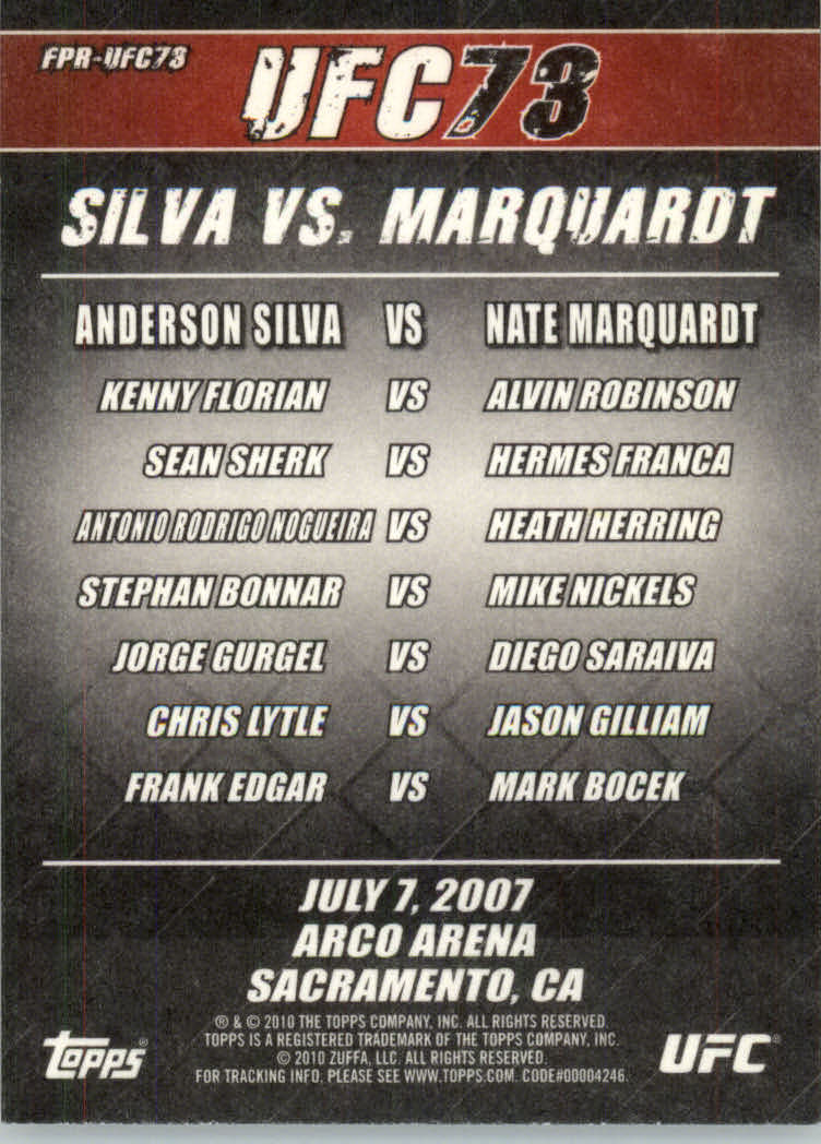 2010 Topps UFC Main Event Fight Posters #UFC73 UFC 73/Anderson Silva ...