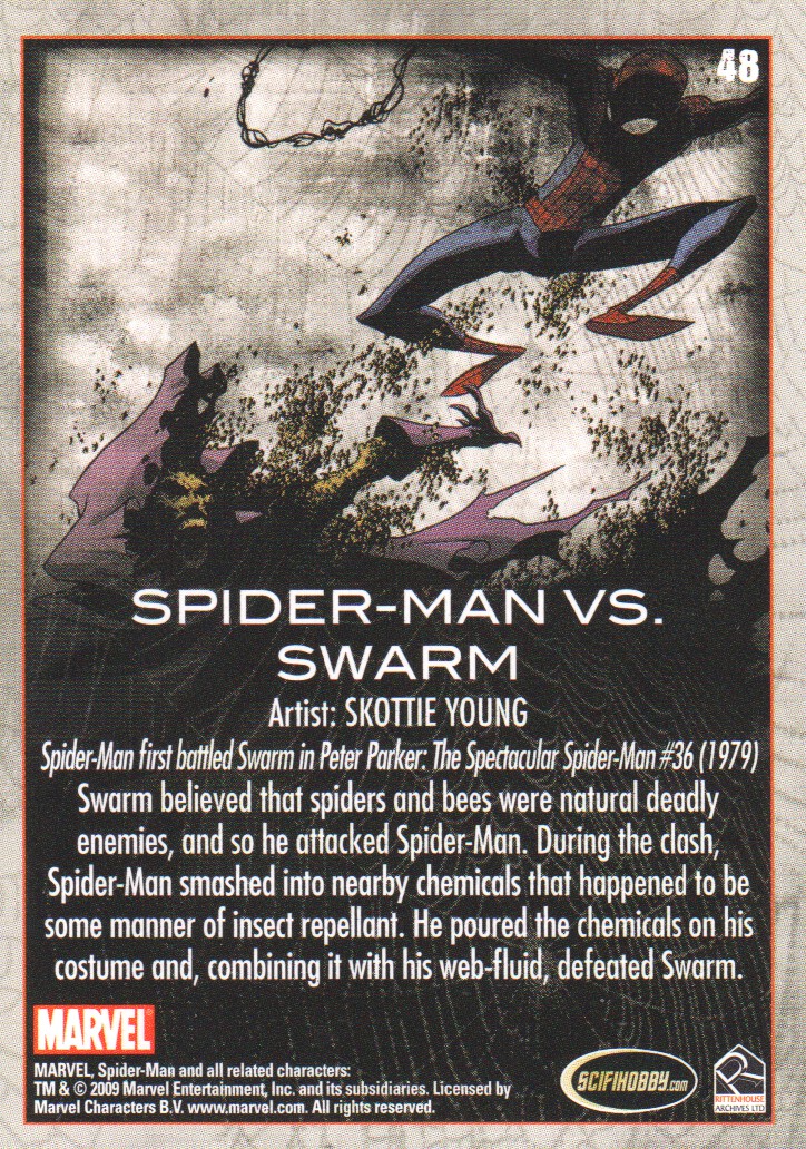 2009 Rittenhouse Spider-Man Archives Foil #48 Spider-Man vs. Swarm - NM-MT