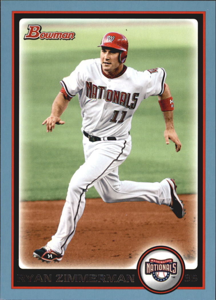 2010 Bowman Blue #25 Ryan Zimmerman - NM-MT
