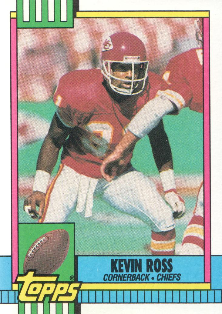 1990 Topps Disclaimer Back #256 Kevin Ross - Has "Topps Football Player ...