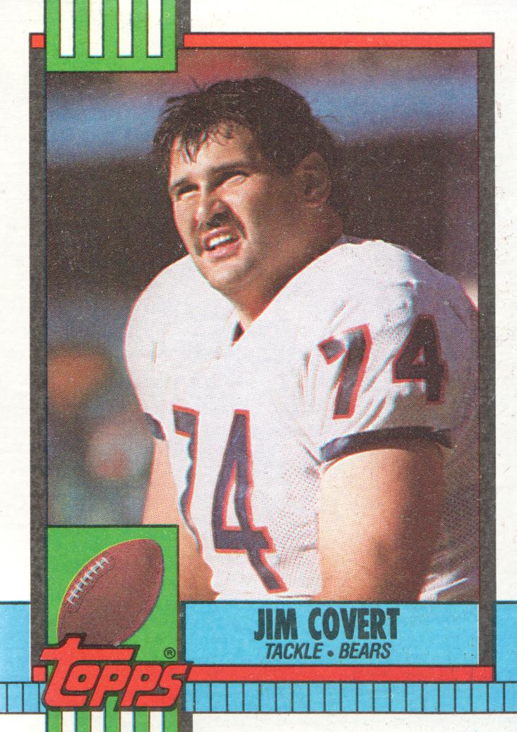 1990 Topps Disclaimer Back #365 Jim Covert - Has "Topps Football Player ...