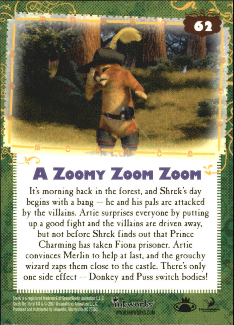 2007 Inkworks Shrek the Third #62 A Zoomy Zoom Zoom - NM-MT
