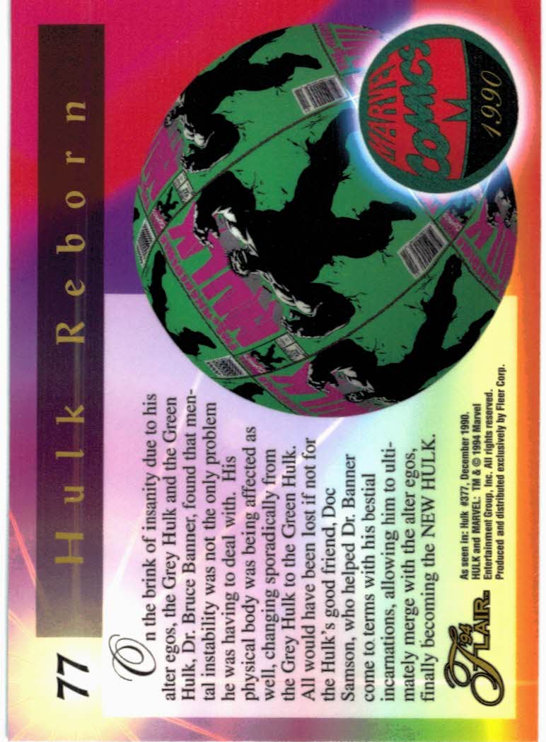 1994 Flair Marvel Annual #77 The New Hulk - - NM-MT