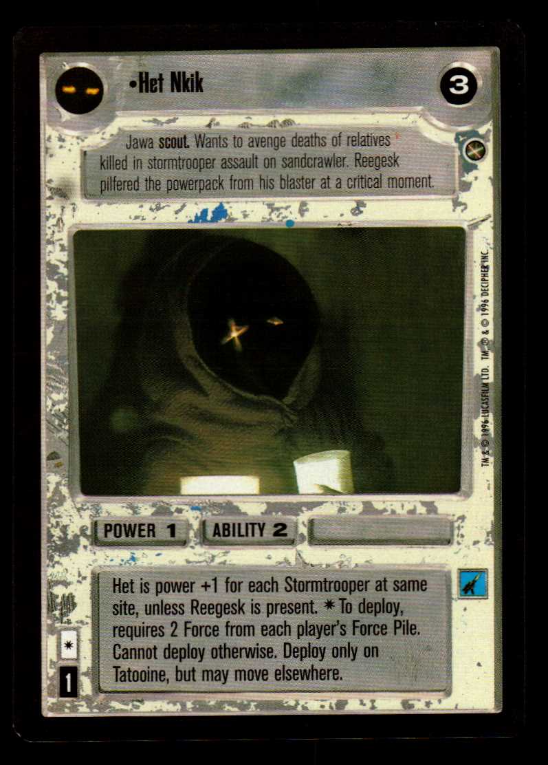 1996 Star Wars A New Hope #90 Het Nkik U2 - NM-MT - The Dugout ...