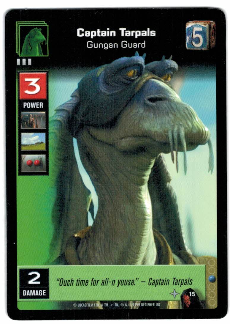 1999 Young Jedi Menace of Darth Maul #15 Captain Tarpals, Gungan Guard ...