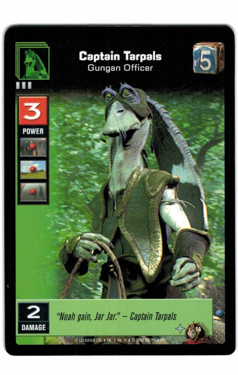 2000 Young Jedi Battle of Naboo #14 Captain Tarpals, Gungan Officer U ...