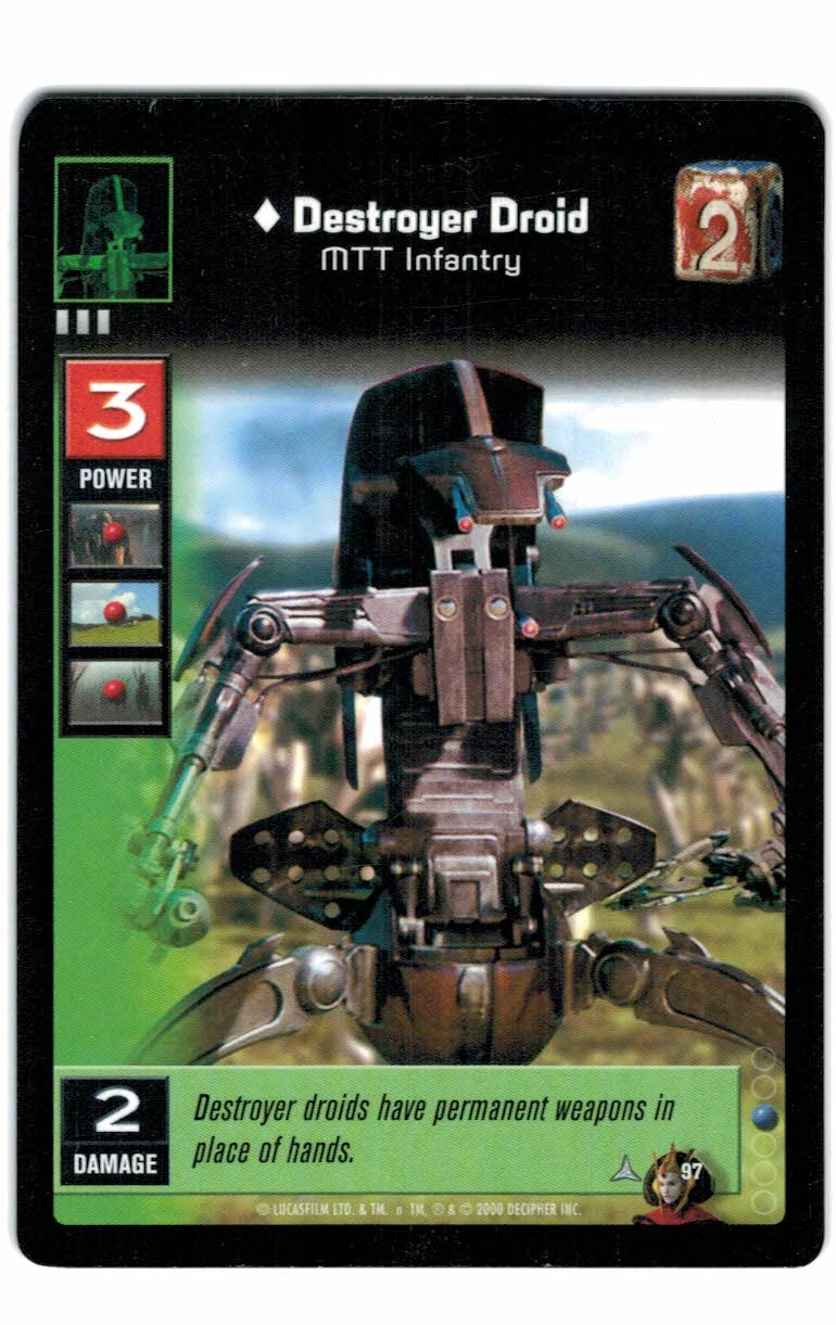 2000 Young Jedi Battle of Naboo #97 Destroyer Droid, MTT Infantry C - NM-MT