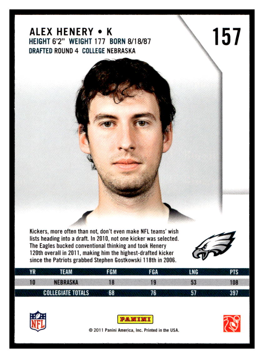 2011 Rookies and Stars #157 Alex Henery RC - NM-MT