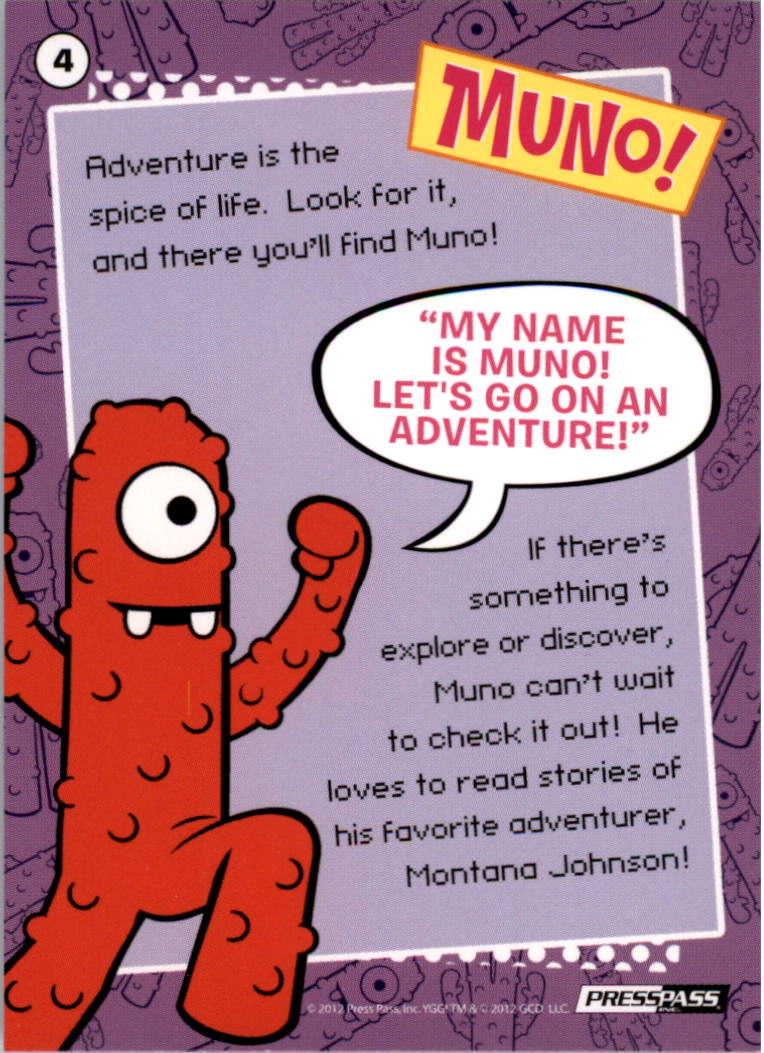 2012 Press Pass Yo Gabba Gabba #4 Muno - NM-MT