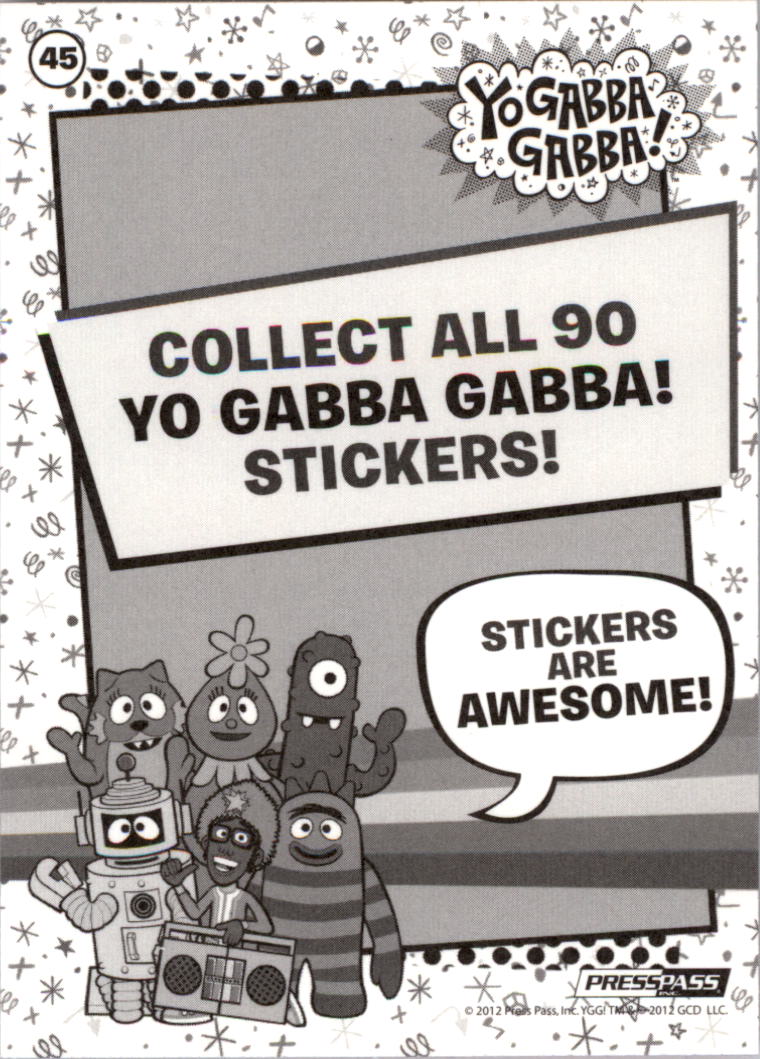 2012 Press Pass Yo Gabba Gabba Stickers #45 Play Pretend With Muno ...
