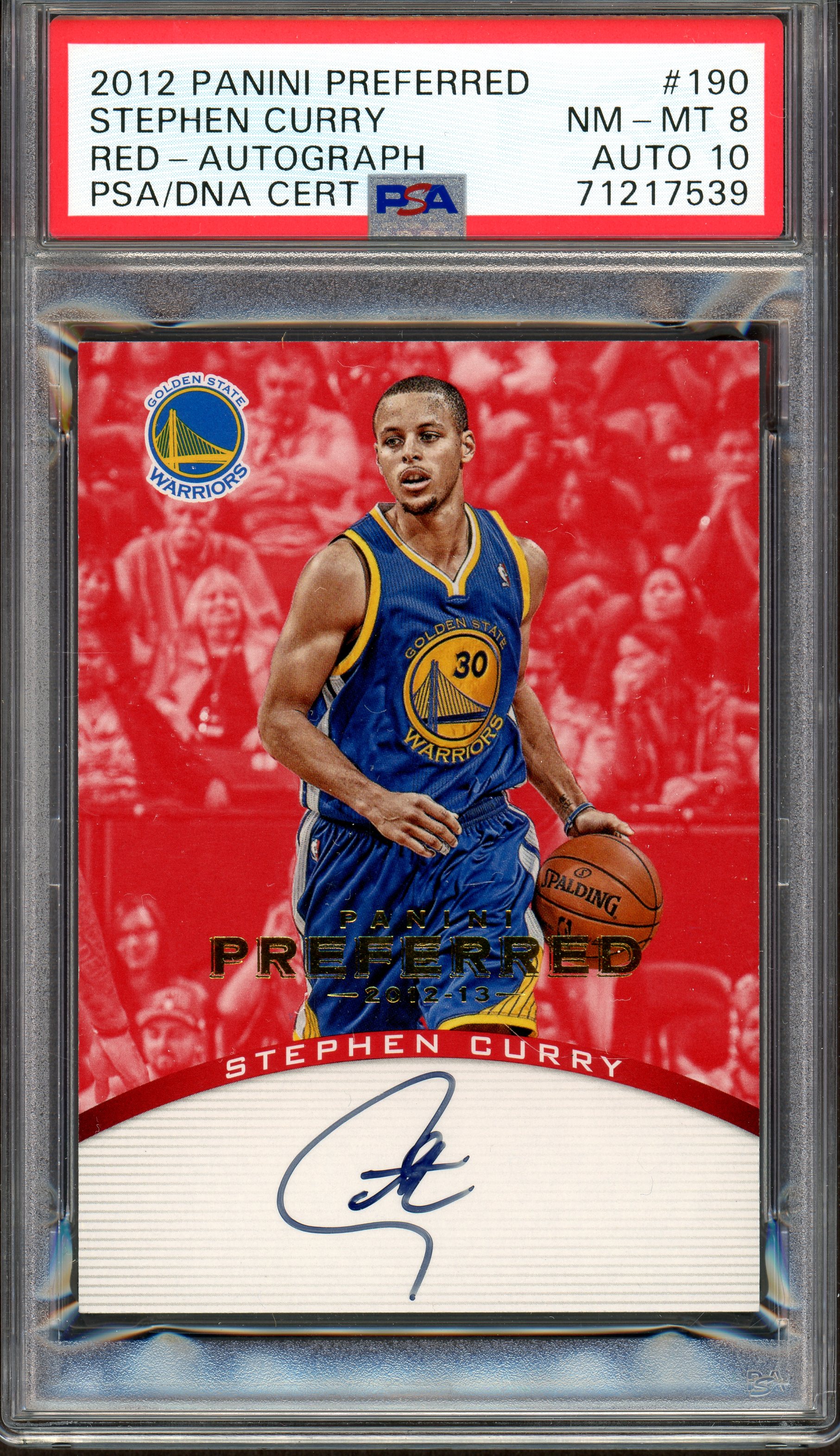 2012-13 Panini Preferred #190 Stephen Curry PS AU/50 - AUTHENTIC ...