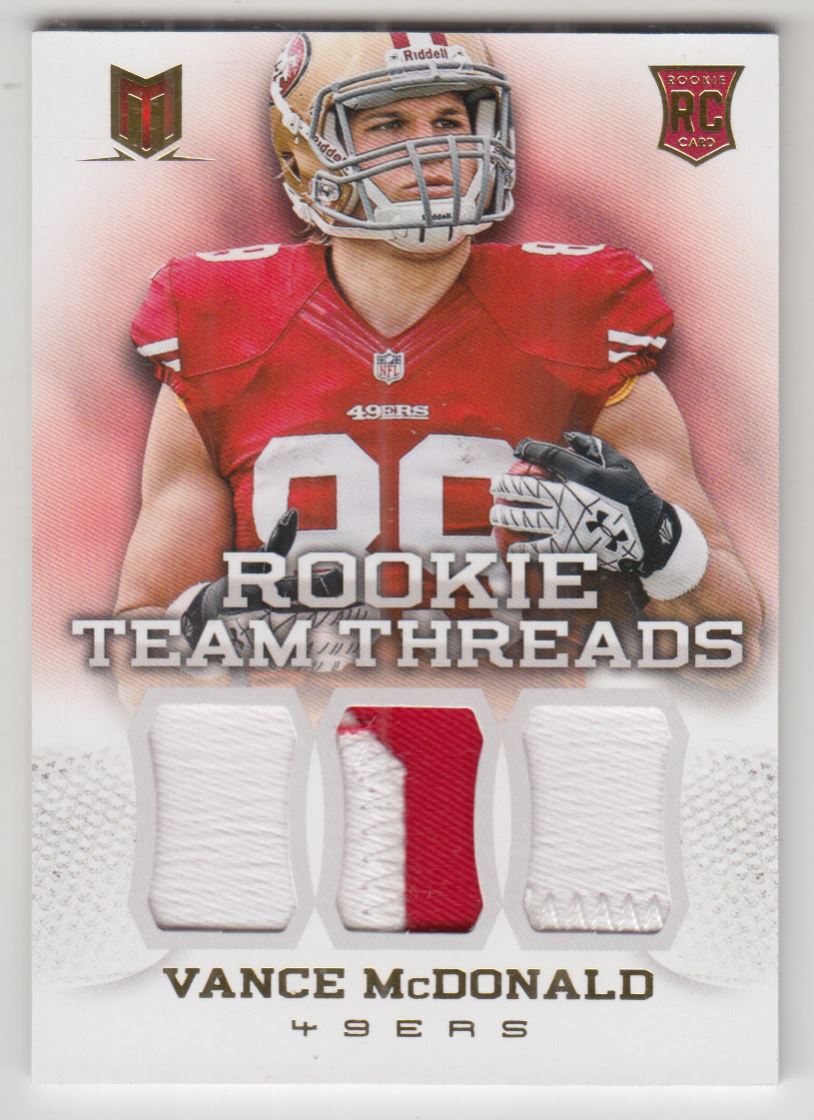 2013 Momentum Rookie Team Threads Triple Materials Prime #30 Vance ...