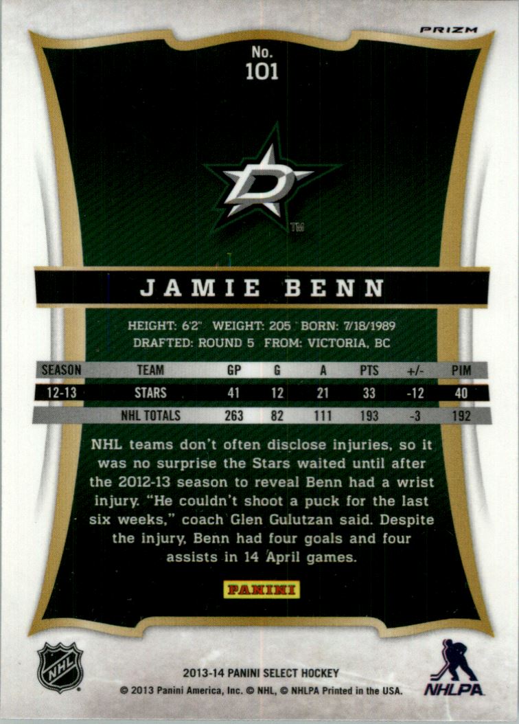 2013-14 Select Prizms #101 Jamie Benn - NM-MT - Burbank Sportscards ...