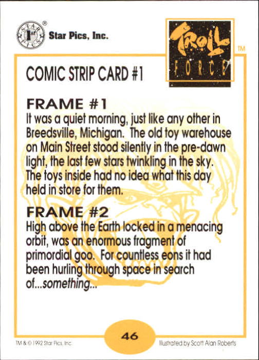 1992 Star Pics Troll Force #46 Comic Strip Card 1 - NM-MT