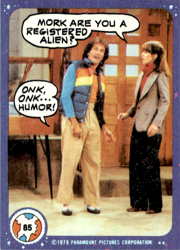 1978 Topps Mork and Mindy #85 Mork Are You a Registered Alien - EX-MT