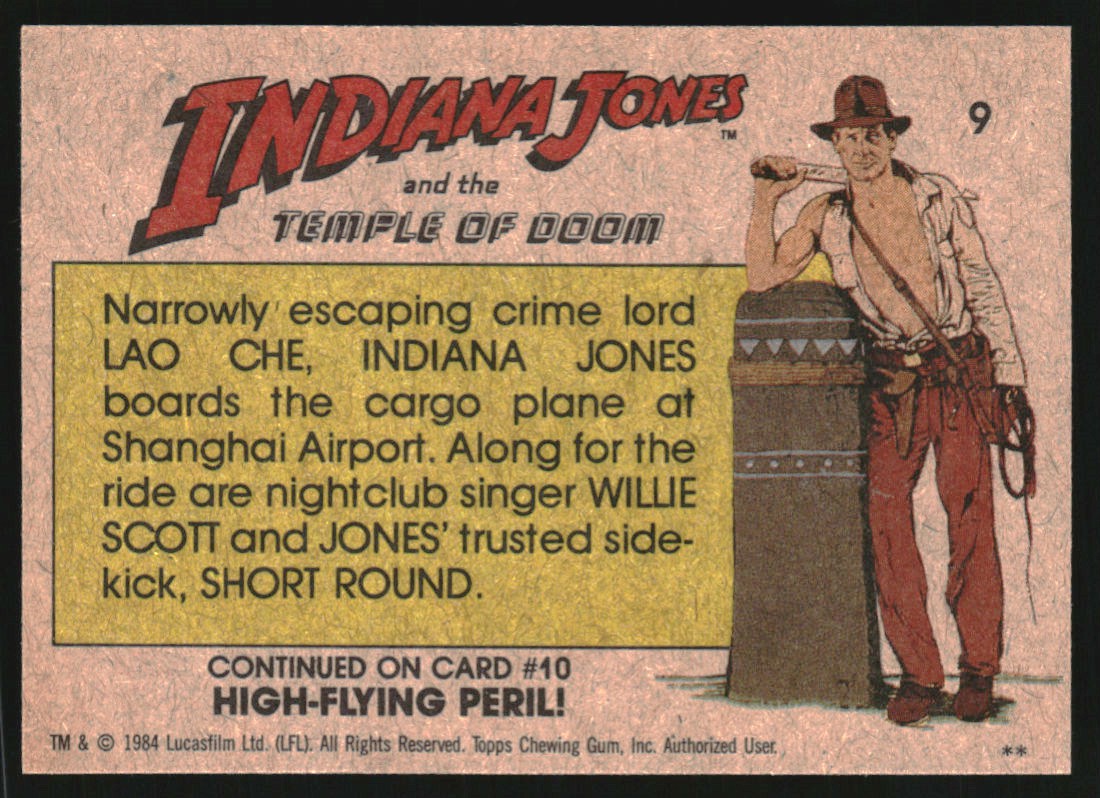 1984 Topps Indiana Jones and the Temple of Doom #9 Airborne - NM-MT ...