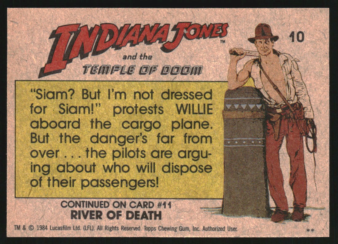 1984 Topps Indiana Jones and the Temple of Doom #10 High Flying Peril ...