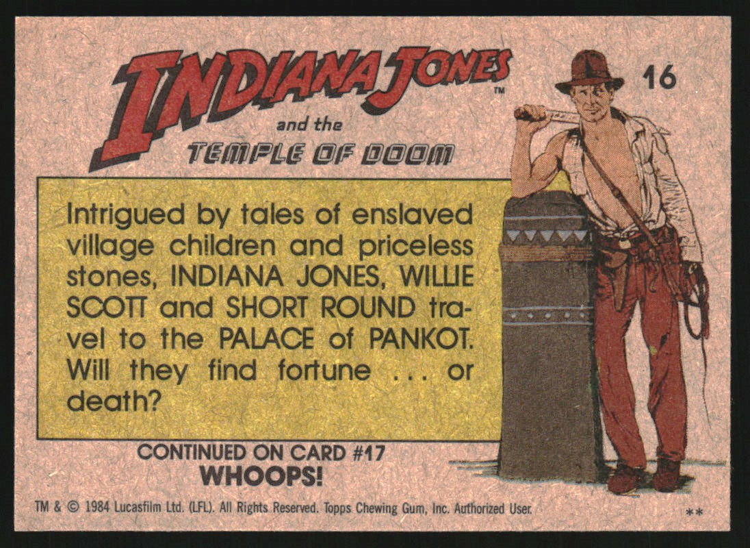 1984 Topps Indiana Jones and the Temple of Doom #16 To the Palace of ...