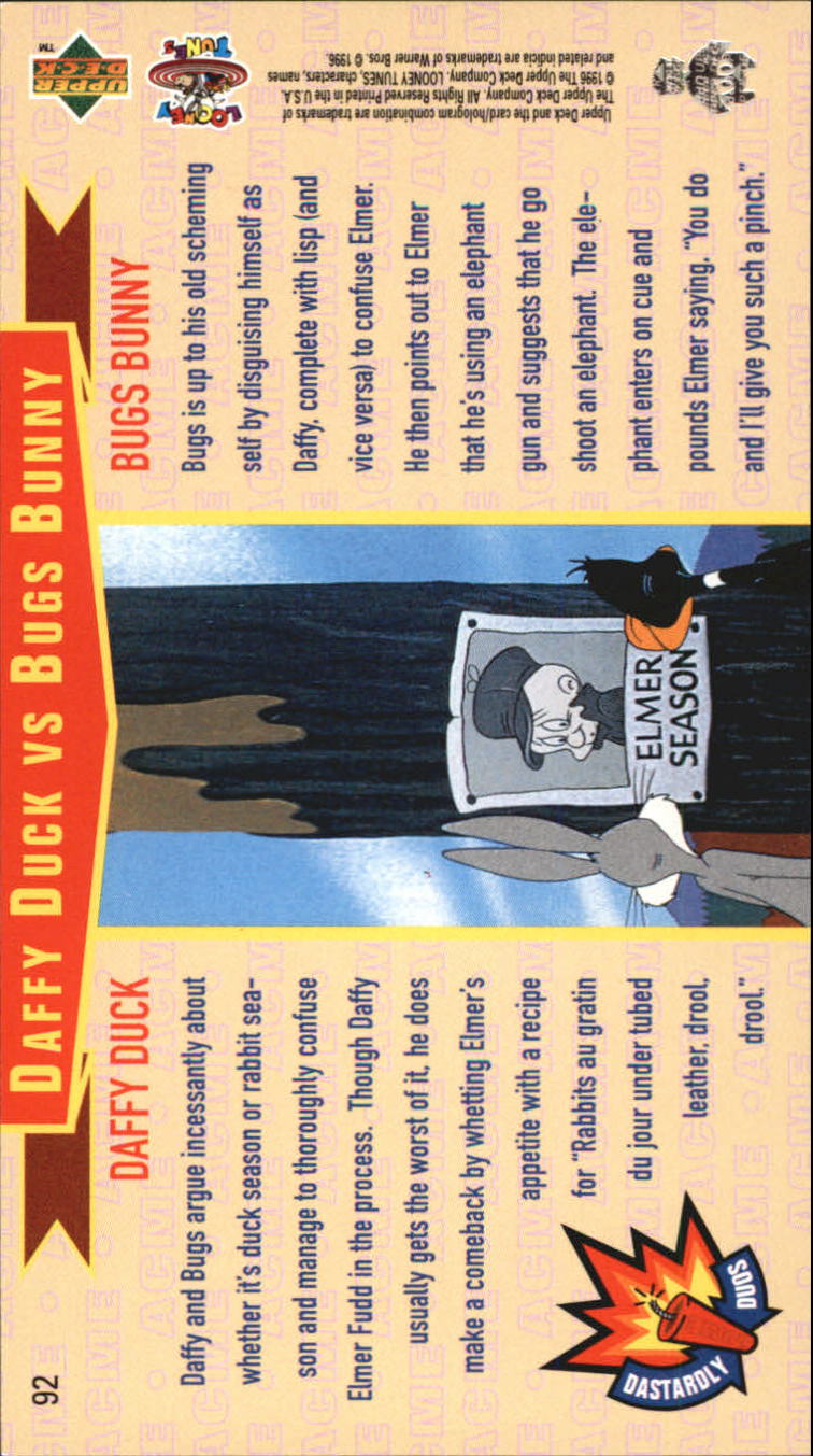 1996 Upper Deck All-Time Toons #92 Daffy Duck vs Bugs Bunny - NM-MT