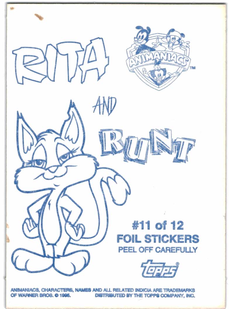 1995 Topps Animaniacs Stickers #11 Rita and Runt - NM-MT