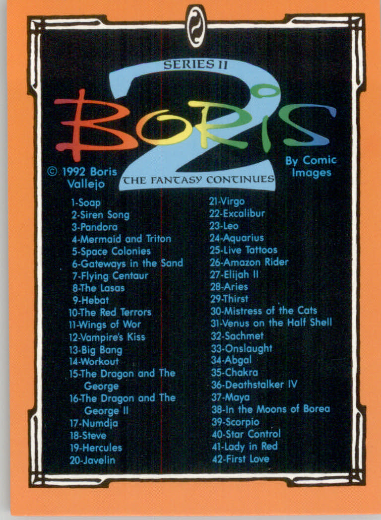 1992 Comic Images Boris Series Two #90 Checklist - NM-MT