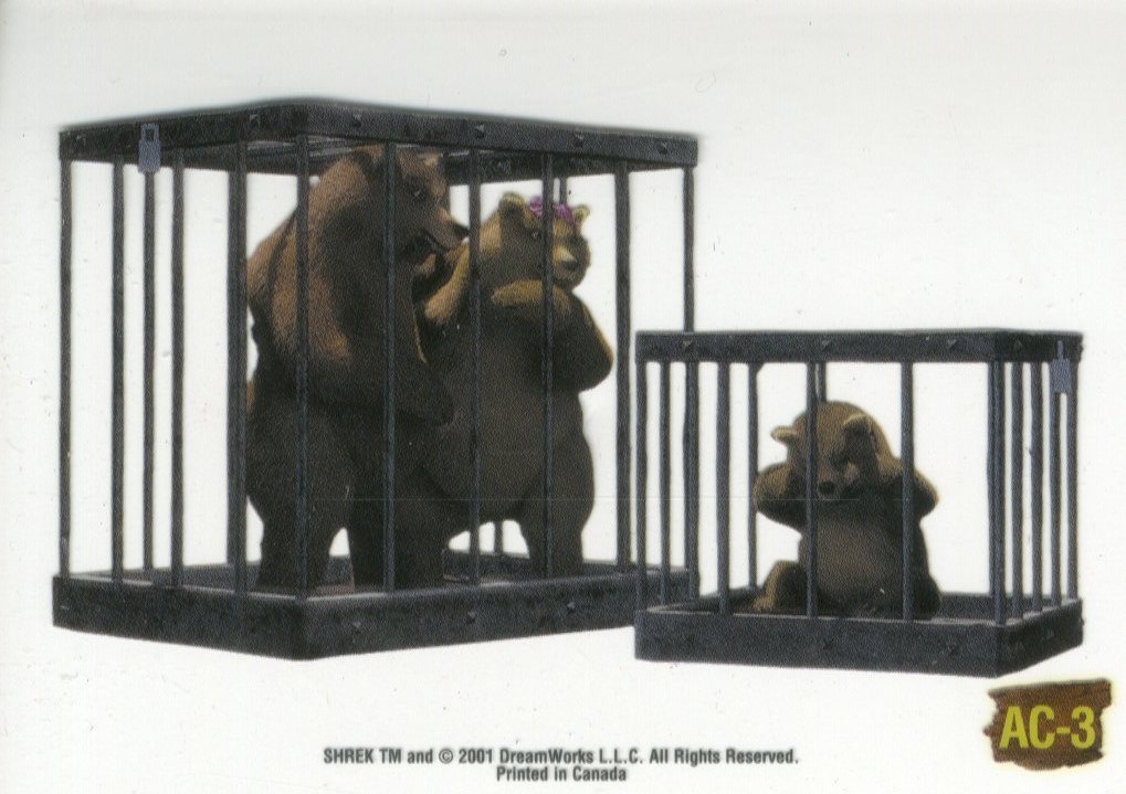 2001 Dart FlipCards Shrek Animation Cels #AC3 Three Bears - NM-MT