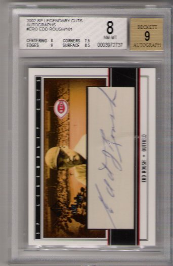 2002 SP Legendary Cuts Autograph #ERO Edd Roush /101 BGS 8 BGS ...